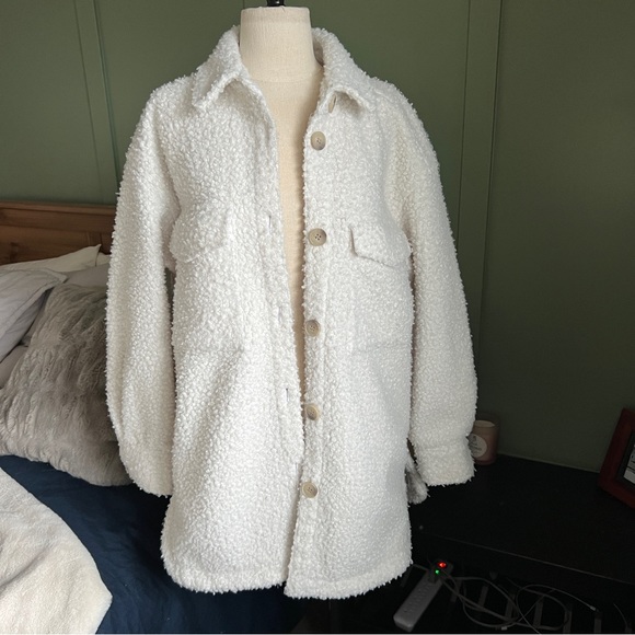 H&M | Jackets & Coats | Hm Oversized Sherpa Shacket Shirt Jacket | Poshmark